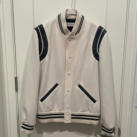 Saint Laurent | Jackets & Coats | Saint Laurent 222 Striped Varsity Jacket | Poshmark